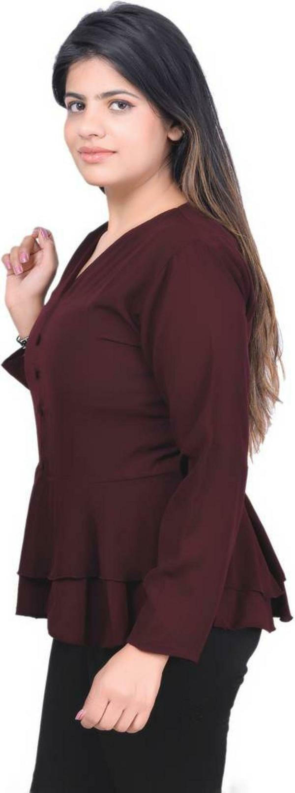 Fikroo Girls Maroon Solid Chiffon Tunic Top 12 - 13 Years - JioMart