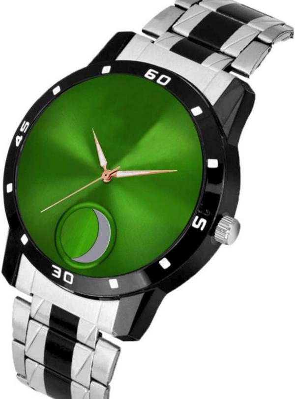 Bolun Analog Green Dial Silver Strap Watch For Men - JioMart