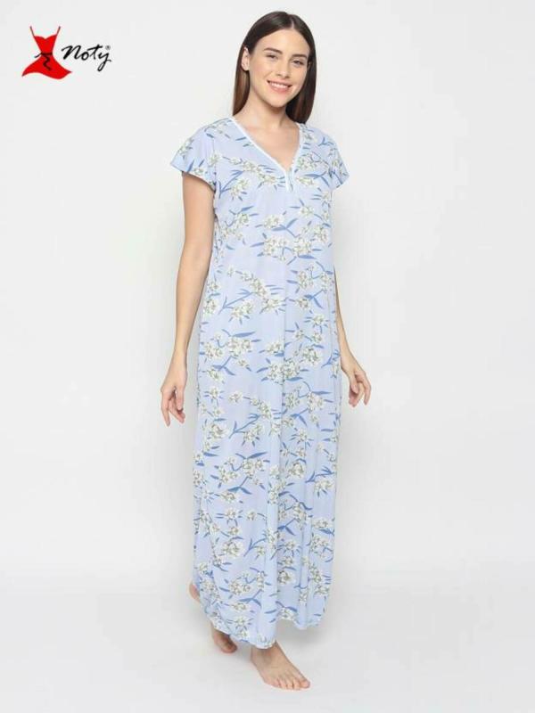 Noty Women's- Nighty/Maxi/Gown/Nightdress/Nightwear- Serena Fabric ...