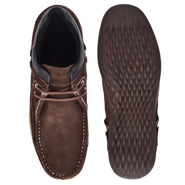 RECAN Men's Brown Suede-Leather Lace-Up Stylish Formal Shoes - JioMart