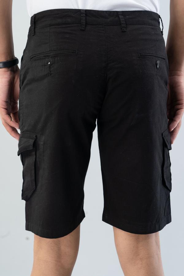 PINK MUSTACHE BLACK CARGO 6 POCKET SHORTS - JioMart