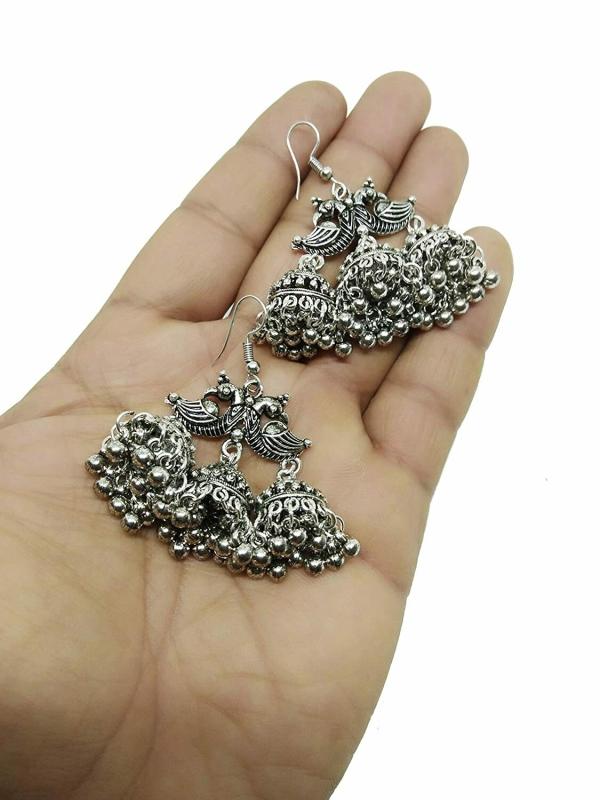 Total FashionPeacock Tribal Hook Jhumka Earring for Girls and Womens ...