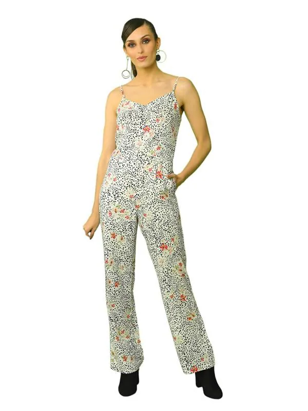 Rhysley Women White Rayon Spaghetti Jumpsuit - XL - JioMart