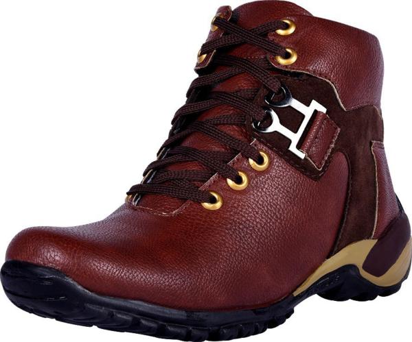 DLS Men Burgundy Synthetic Leather Boots - JioMart