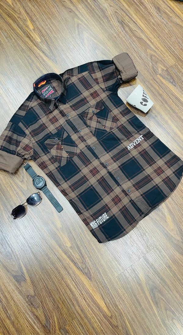 The Hell Driver Men Checkered Casual Brown Color Check Shirt For men ...