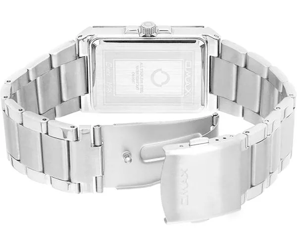 OMAX Analog Silver Watch Black Dial With Silver Strap for Men - SS395 ...