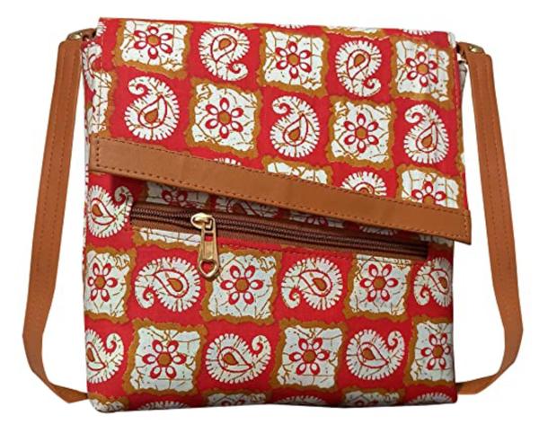 FFC-Fashion For Choice Red Cotton Sling Bag - JioMart