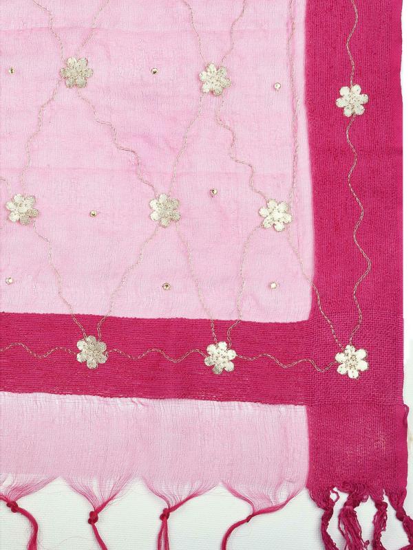 Dupatta Bazaar Women Pink Embellished Tissue Dupatta - JioMart