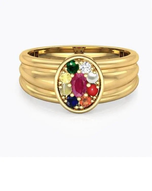 ceylonmine gold plated navratan ring - JioMart