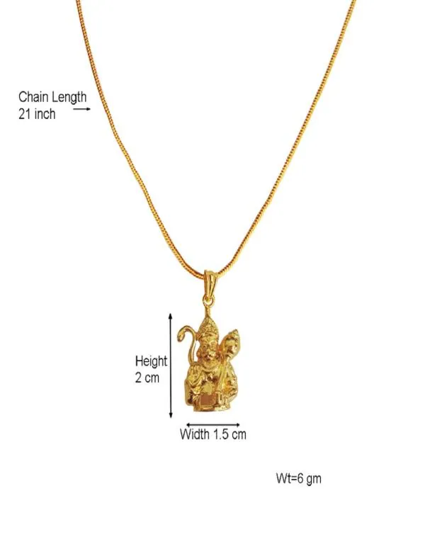 Rich & Famous hanuman locket Gold-plated Brass Pendant For Men & Boys ...
