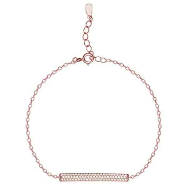 GIVA Sterling Silver Rose Gold Minimal Grace Bracelet For Women - JioMart