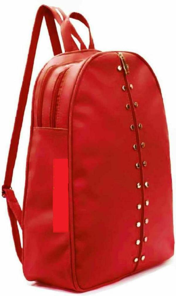 SARA Red PU Leather Backpack 15 L - JioMart
