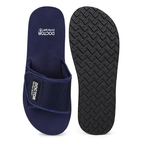 DOCTOR EXTRA SOFT Navy House Slides for Men's Ortho Care Orthopaedic ...