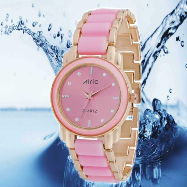 ALRIC Pink & Gold Analog Pink Dial Pink Strap Watch for Women & Girls ...