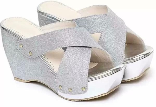 Digni's Stylish Silver Wedges For Women - JioMart