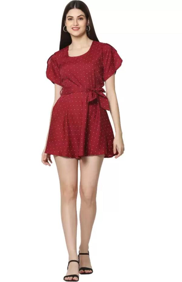Berlin Club Women Fit and Flare Maroon Dress - JioMart