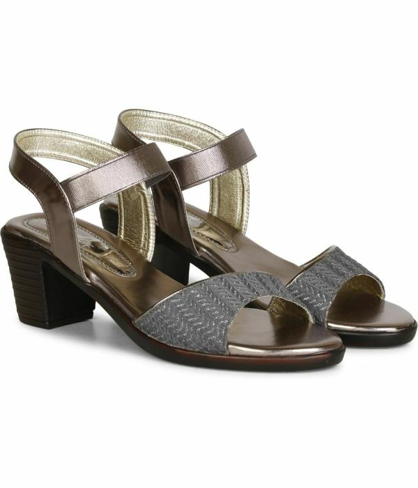 TWINSSHOE Grey Block Heels for Women - JioMart