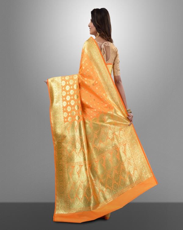 Naeusa Banarasi Traditional Half -Half Satin Silk Designer Florel Boota ...