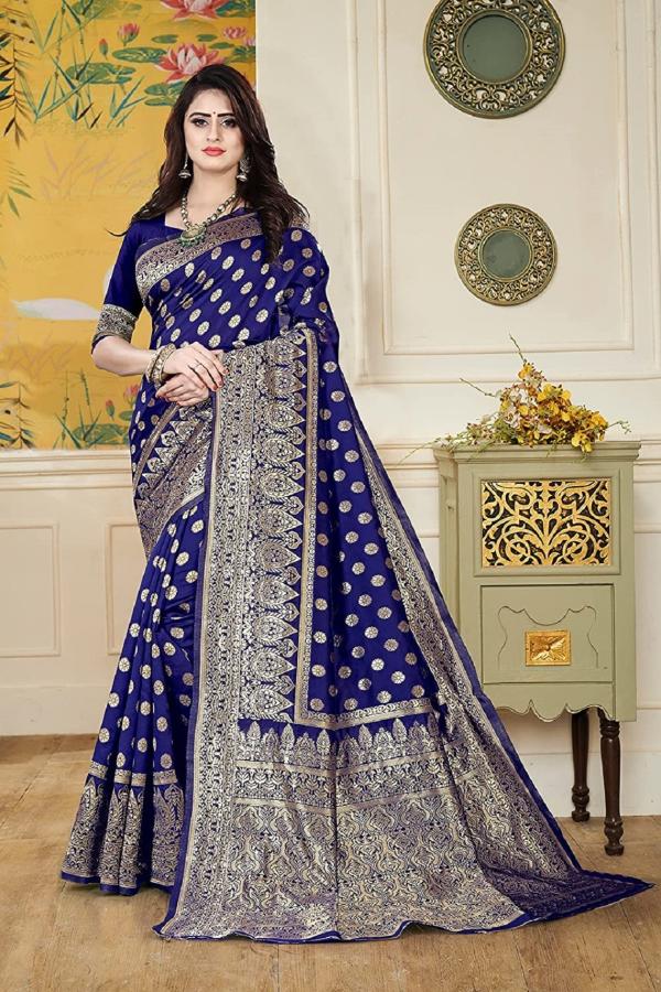 PANETAR Fancy Wedding Jacquard Saree For Bridal - JioMart