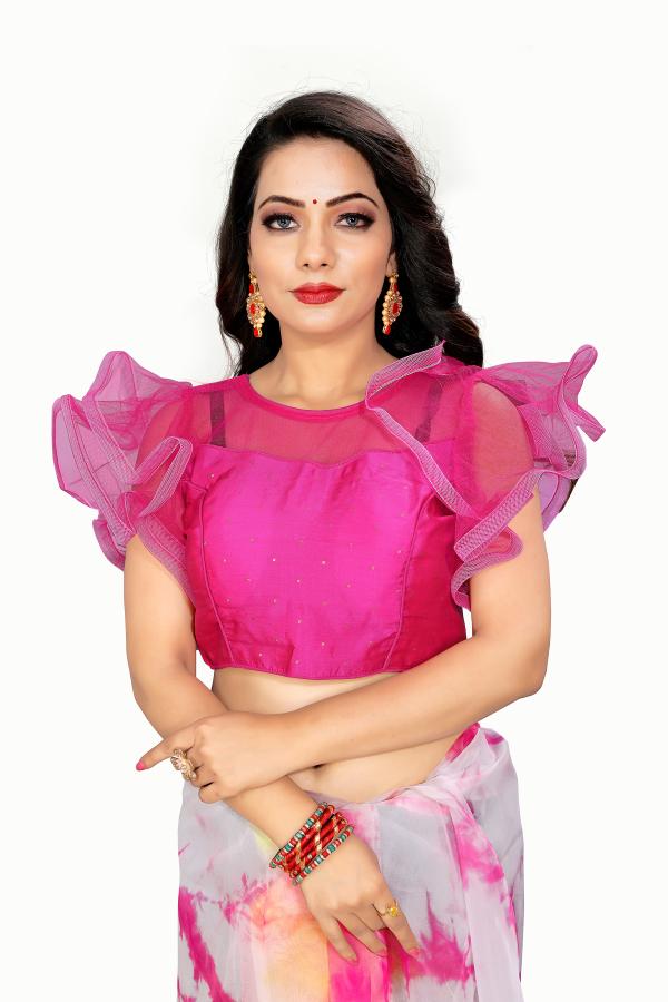 NANCY DESIGNER Organza Saree & Net Stitched Blouse - JioMart