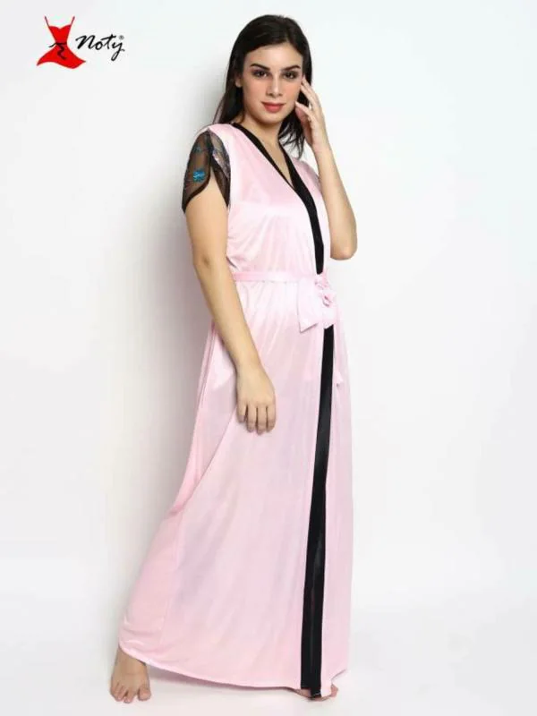 Noty Women's Nightwear Set Nighty with Robe Satin Fabric Honeymoon ...