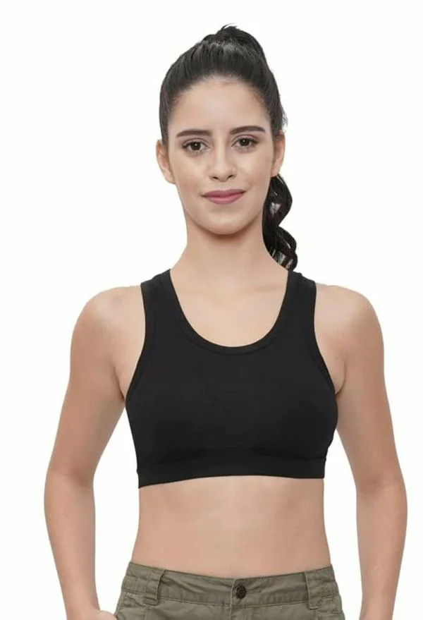 FEMULA Black Cotton Sports Vest Bra - 30B - JioMart