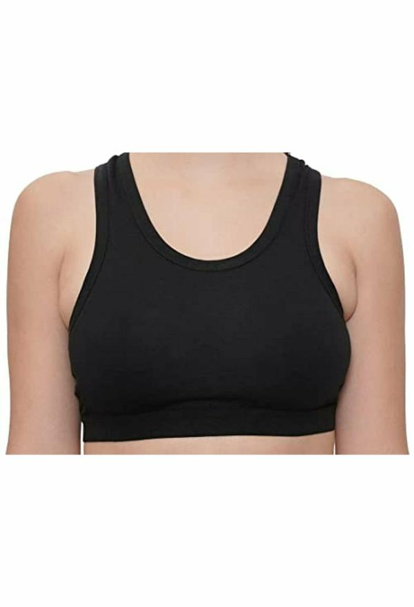 FEMULA Black Cotton Sports Vest Bra - 30B - JioMart