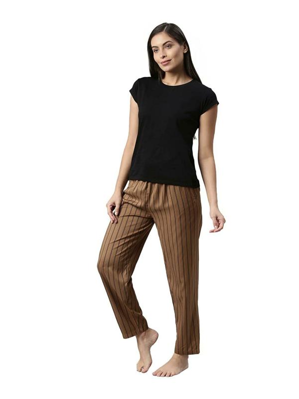 GO COLORS Store Women Brown Printed Viscose Pants - JioMart