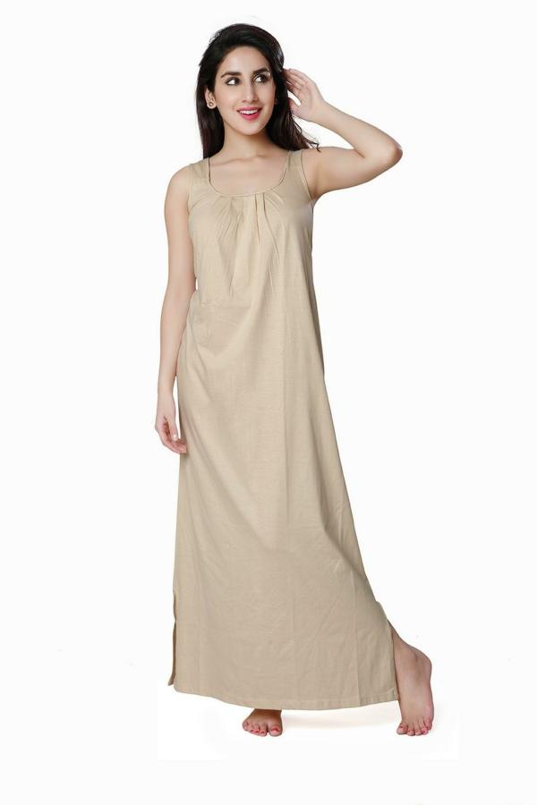 Honeydew Women Beige Cotton Blend Single Nighty - JioMart