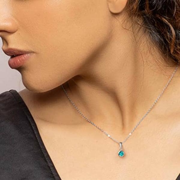 Giva Sterling Silver Turquoise Sphere Pendant With Link Chain For Women ...