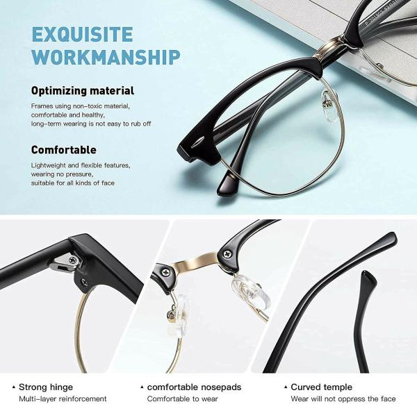 Creek Round Black Half-Rim Frames (Men and Women) - JioMart