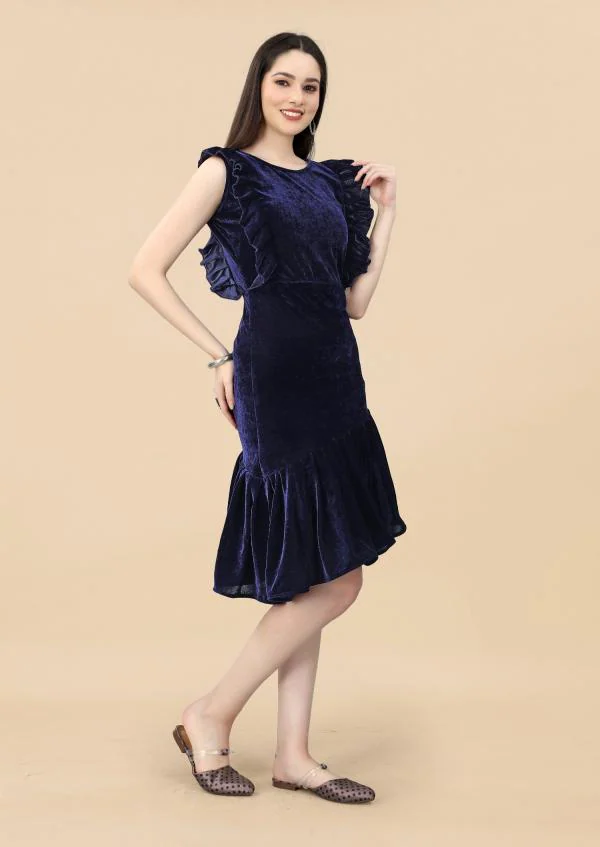 Julee Women's Velvet Fish Cut Dress - JioMart