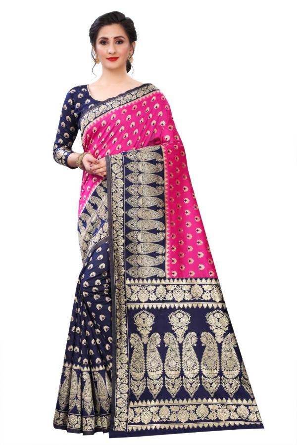 Krina Enterprises SV Pocket Pink Letest Fancy Silk Saree For Women ...