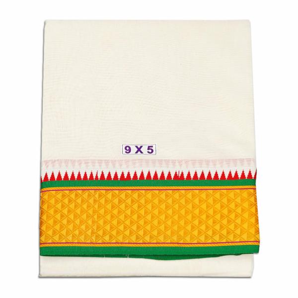 Vimayam South Indian Unbleached off White Dhoti 4 Meter + 2.25 Meter ...