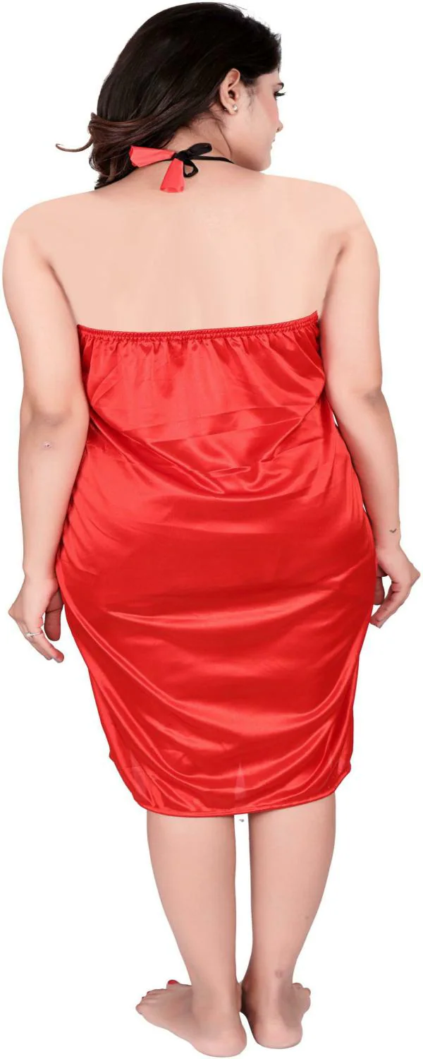 Ankona Women Red Solid Satin Nighty l Nighty for Women l Womens Nighty ...