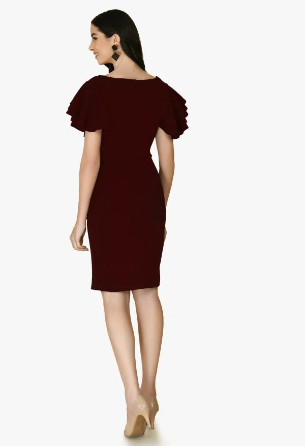 Moshe Women short Maroon Bodycon Dress - JioMart