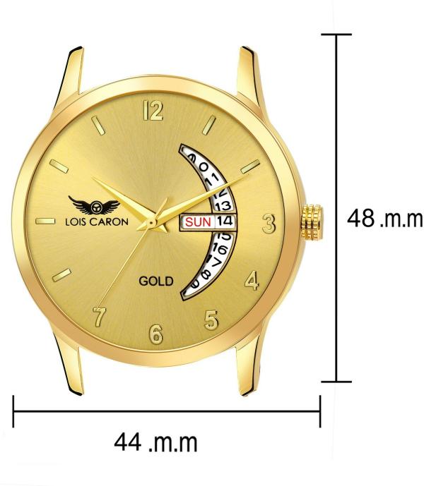 LOIS CARON LCS-8483 ORIGINAL GOLD PLATED DAY & DATE FUNCTIONING Analog ...