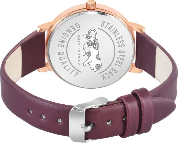 Hiniva Watches Analog Maroon Dial Maroon Strap Watch For Women And ...