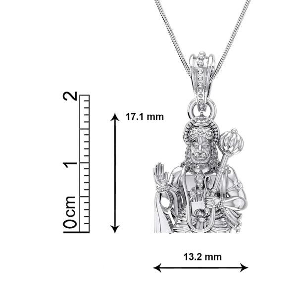A Akshat Sapphire Pure Silver God Hanuman Pendant With Chain Suitable ...