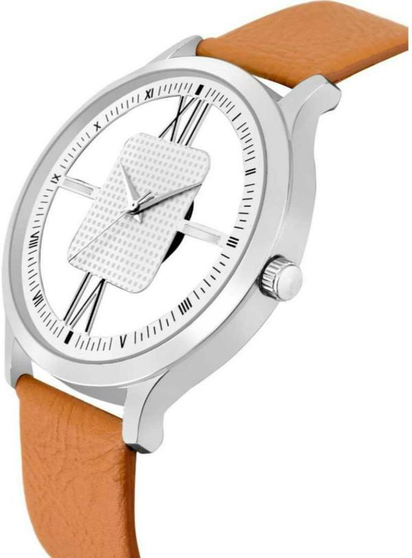 Bolun Analog White Dial Brown Strap Watch For Men - JioMart