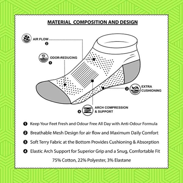 Fresh Feet Men Black Cotton 6 Ankle Length Socks - JioMart