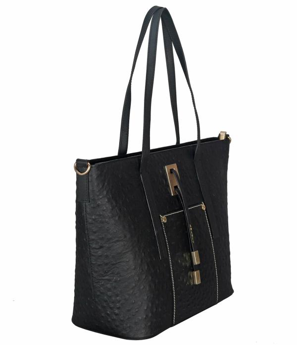 Adamis Hermine Black Double Handle Shoulder Bag - JioMart