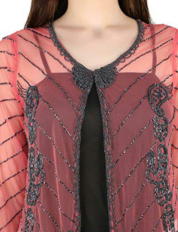 UNFAKENOW Women Orange Embellished Net Shrug - JioMart