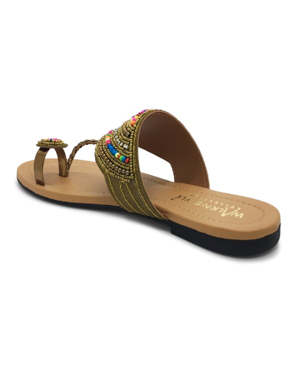 Walk-N-Style Collection Women Flats Sandal - 7 (Copper) - JioMart