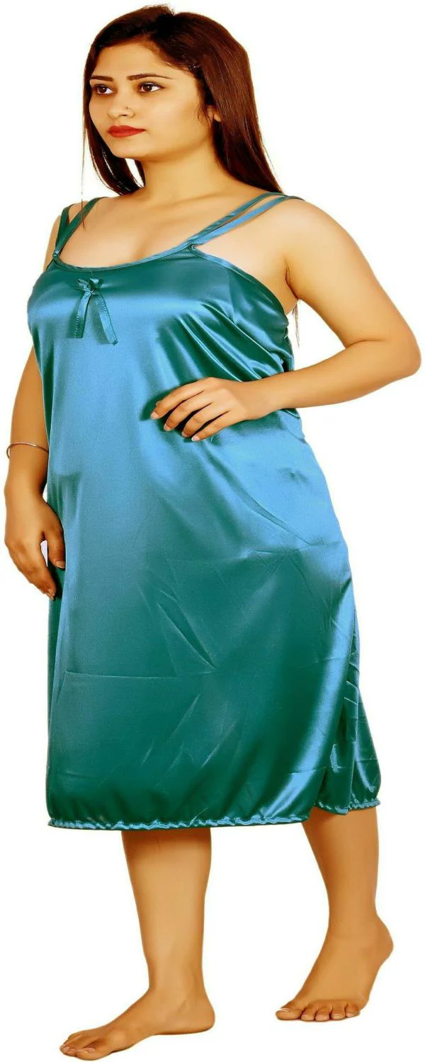 Ankona Women Black Solid Satin Nighty l Nighty for Women l Womens ...