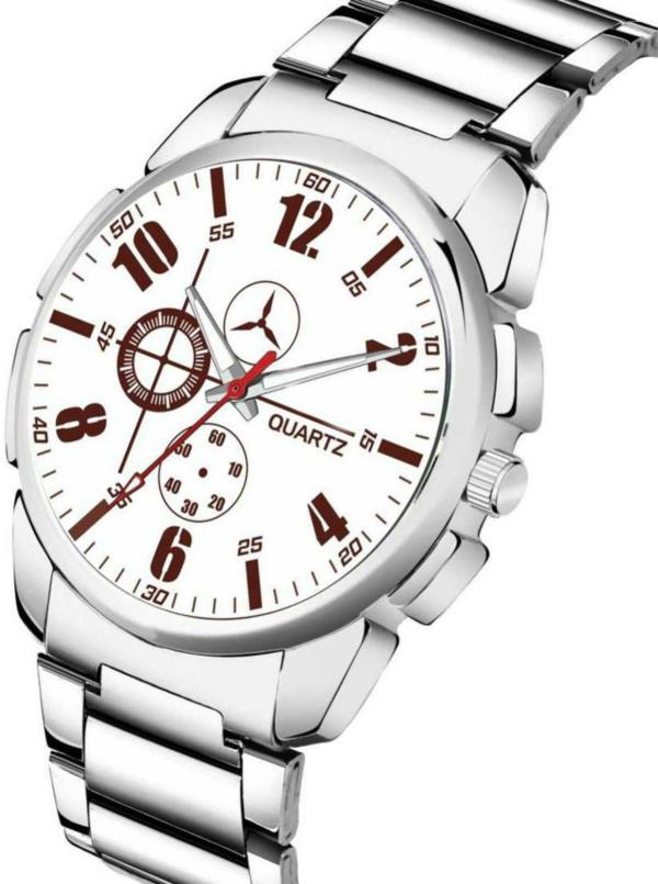 Bolun Analog White Dial Silver Strap Watch For Men - JioMart