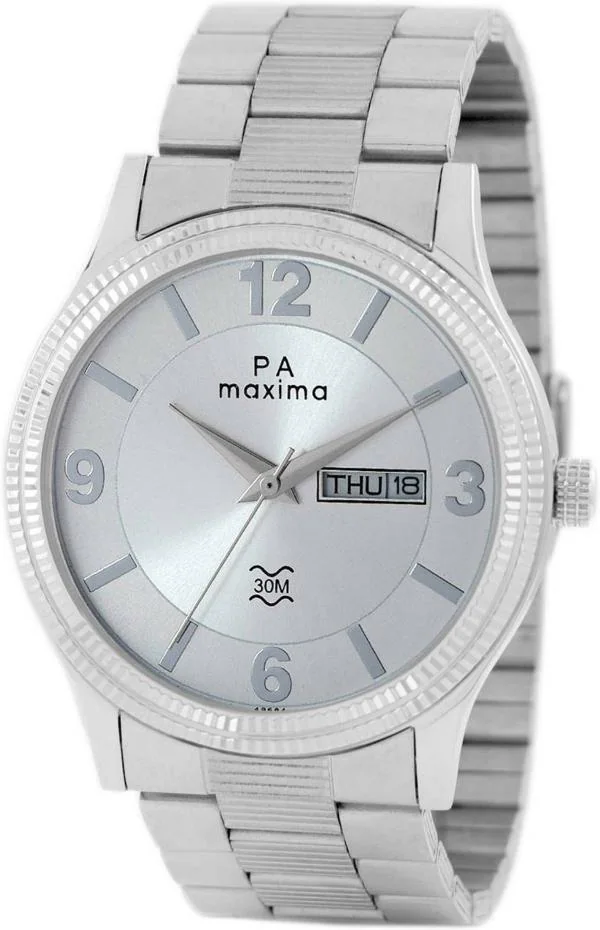 Maxima Analog Silver Dial Silver Strap Watch For Men (49684CMGI) - JioMart