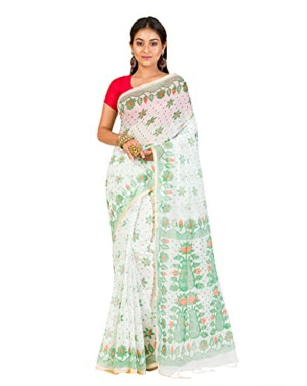 Raj Saree House Women's Traditional Cotton Silk Bengali Handloom Print ...