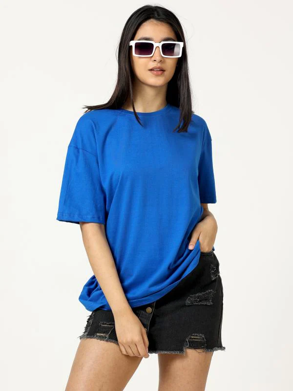 Royal Blue Oversized T-shirt For women - JioMart