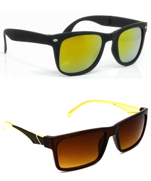 Hrinkar Men Women Boys & Girls Wayfarer & Rectangular Sunglasses Black ...